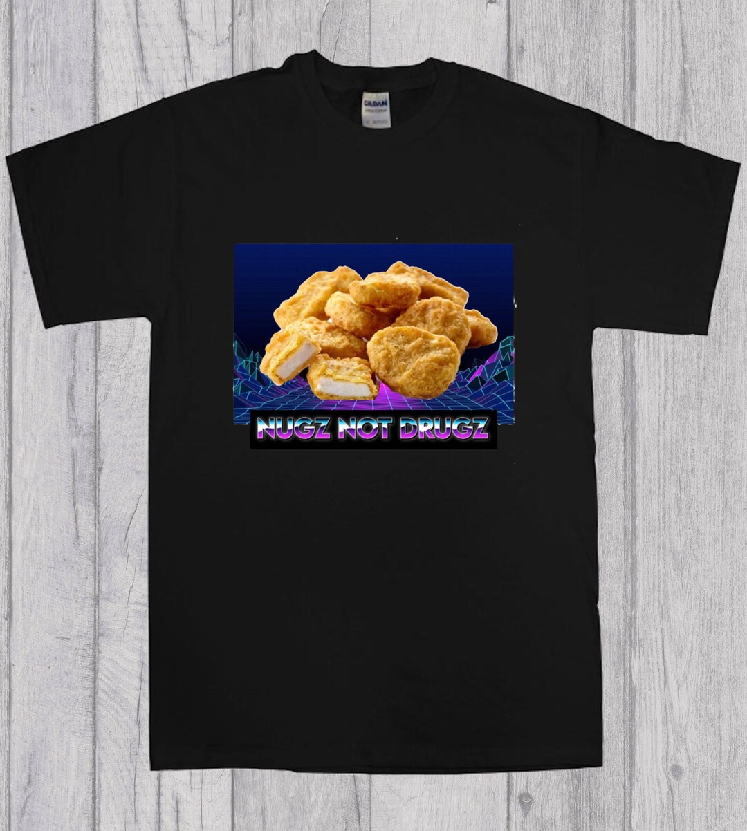 Synthwave Cyberpunk Chicken Nuggets Nugz Not Drugz Meme T-shirt - Etsy