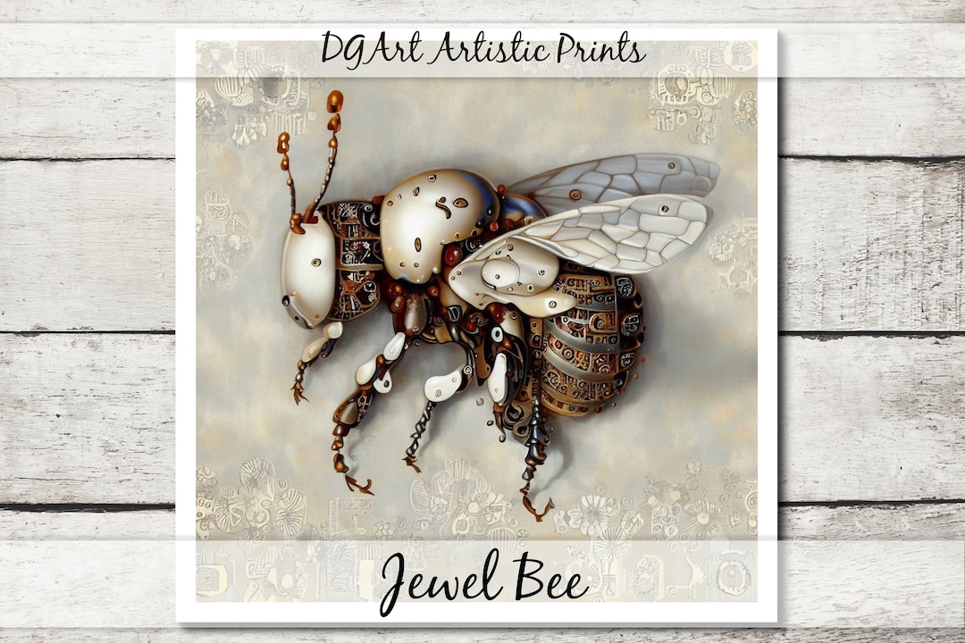 Jewel Android Bee Original AI Art Print Square Size 78x78 - Etsy