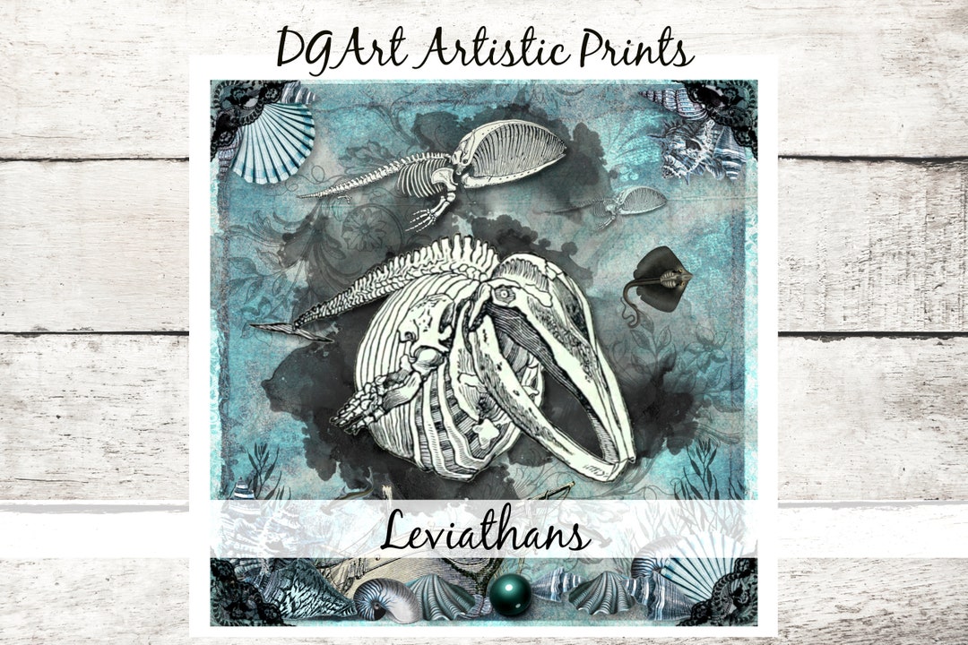 Whale Art Print Leviathan Skeleton Goth Curiosities Art, Whales ...