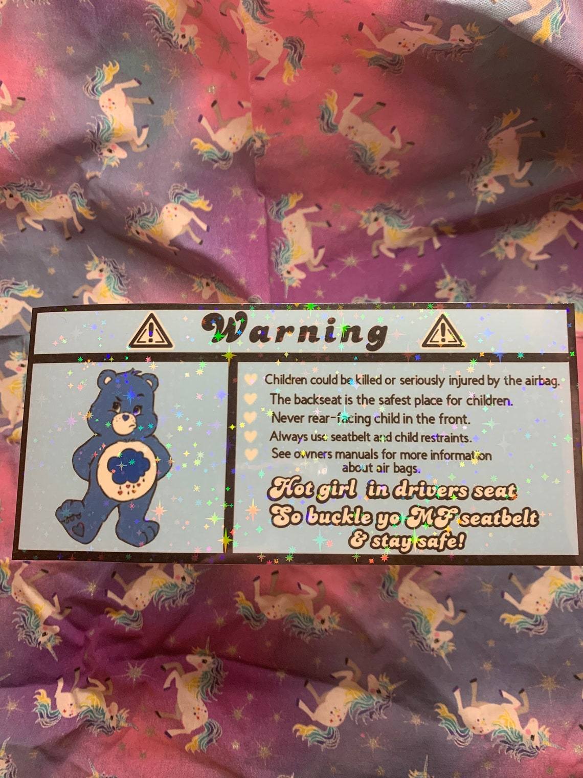 Grumpy Bear Care Bears Car Warning Sticker,visor Sticker,cute Funny ...