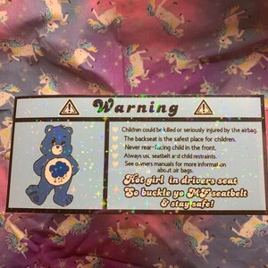 Grumpy Bear Care Bears Car Warning Sticker,visor Sticker,cute Funny ...