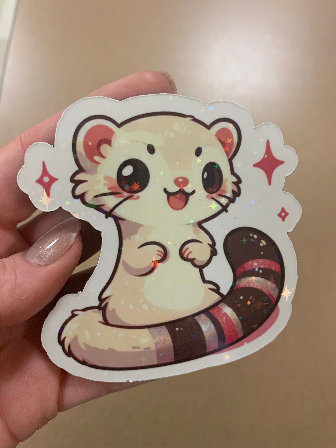 Super Cute Sassy Ferret Sticker or Magnet Super Sparkly Be an Amazing ...