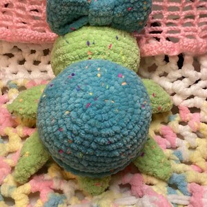 Crochet Turtle With Bow Pdf Pattern Only Beginner Friendly Amigurumi ...