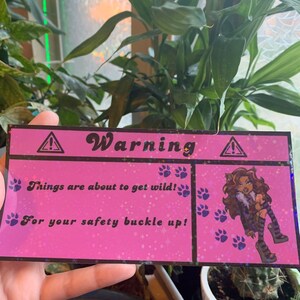 Monster Warning Stickers Wolf Sparkly Laminate - Etsy UK
