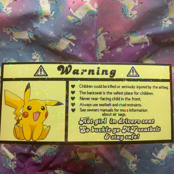 Sun Visor Warning Sticker - Etsy