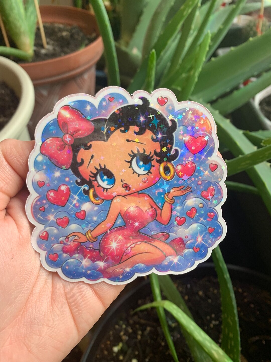 Betty Boop Stickers Valentines Hearts Festive Coquette Bow Super Cute ...