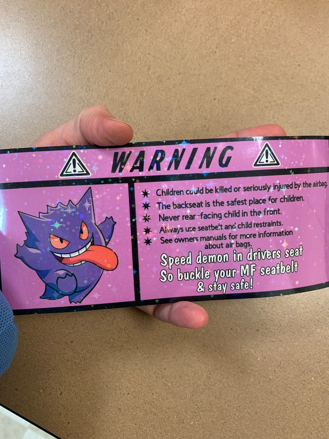 Gengar Pokémon Car Warning Sticker Sparkly or Plain Speed Demon Super ...