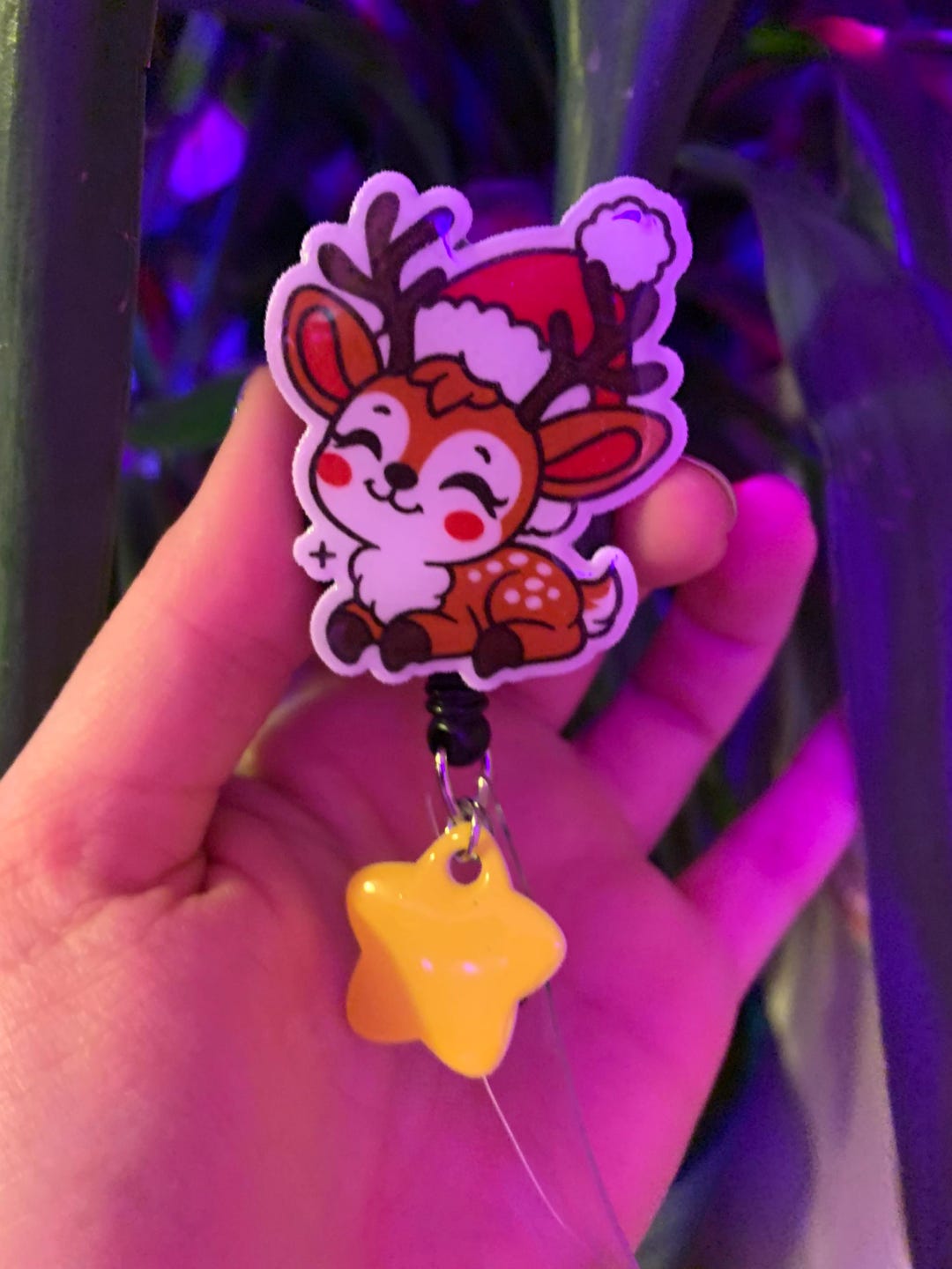Reindeer Christmas Badge Super Cute for the Hoildays Great Gift or for ...