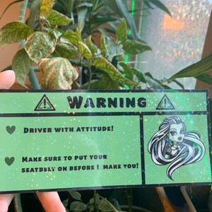 Monster Warning Stickers Wolf Sparkly Laminate - Etsy UK