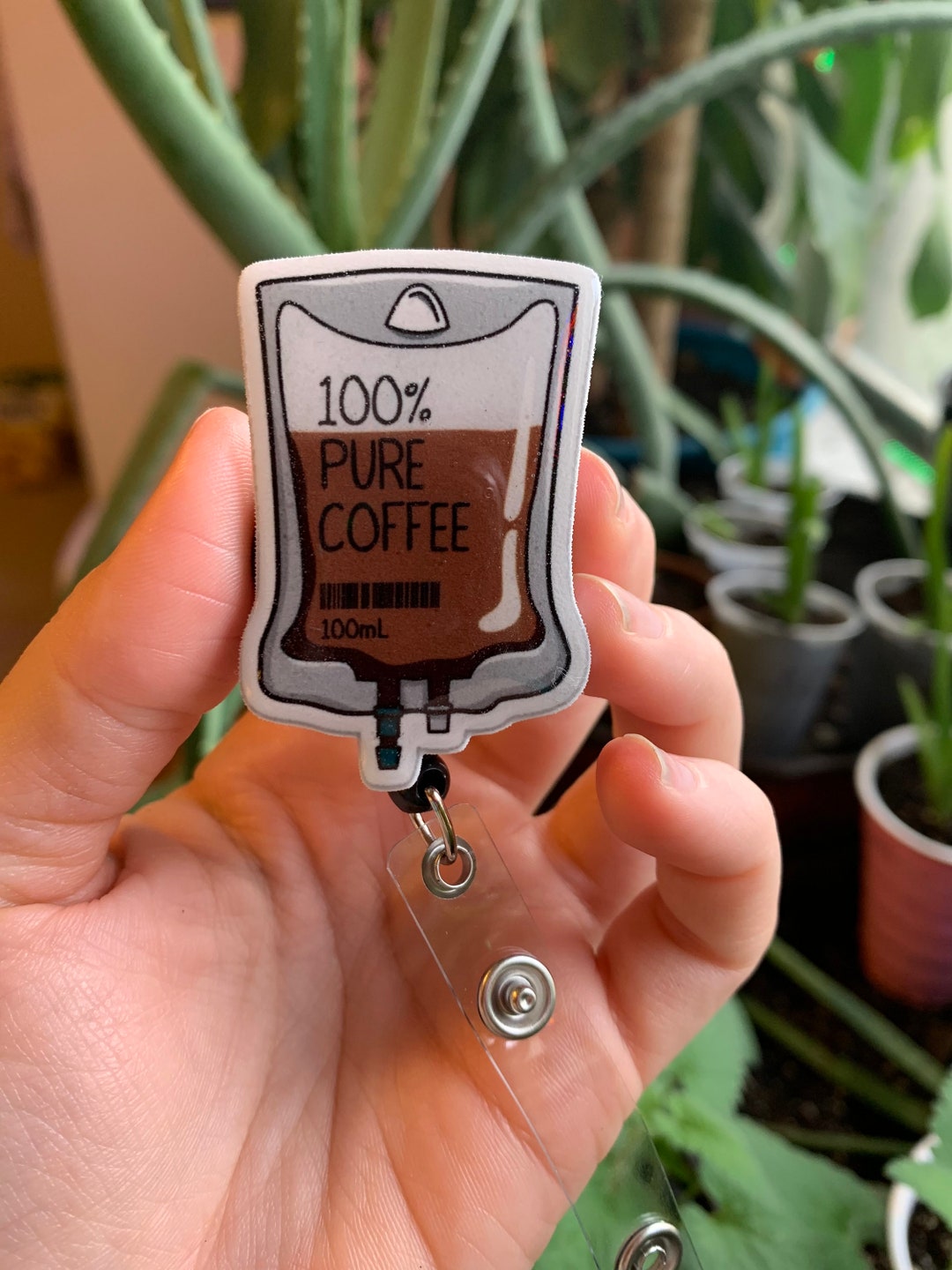 Coffee ID Badge Reel Funny Badge Perfect for Doctors Nurses ...