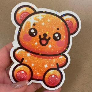 Gummy Bear Stickers or Magnets Super Cute Sparkly Glitter Multiple to ...