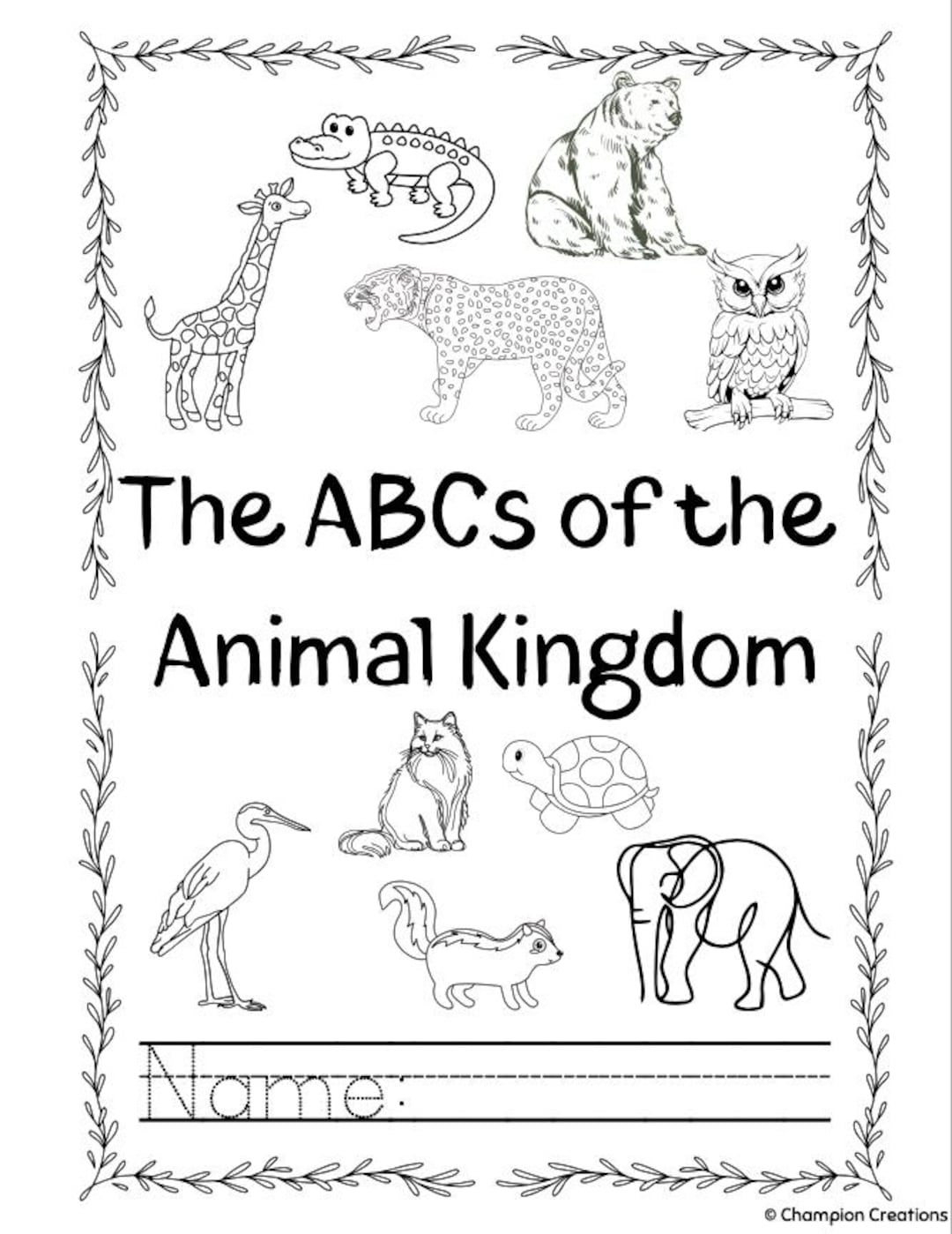 The Abcs of the Animal Kingdom | Printable Digital Alphabet Book for ...