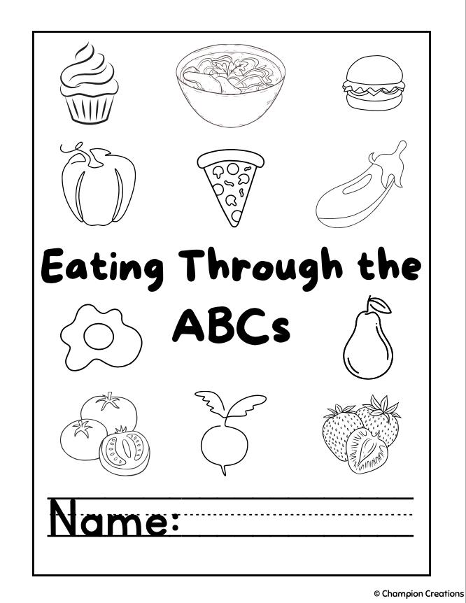 Eating Through the Abcs | Printable Food-themed Alphabet Workbook for ...