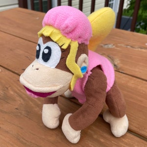Dixie Kong Handmade Mario Monkey Plush Stuffed Animal Custom - Etsy