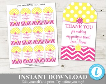 INSTANT DOWNLOAD Pink Lemonade Editable Water Bottle Labels / | Etsy