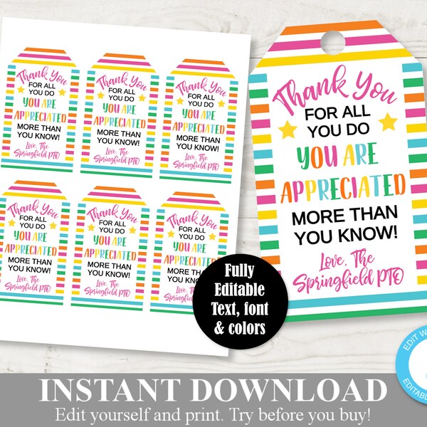 Pto Thank You Cards - Etsy