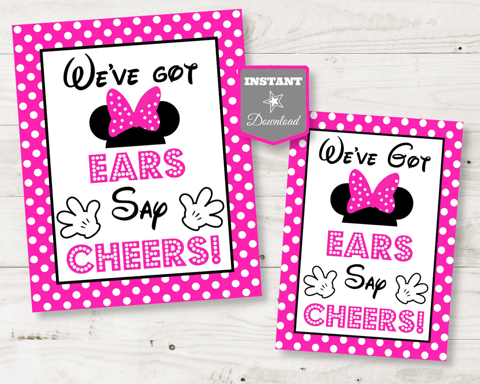 INSTANT DOWNLOAD Hot Pink Mouse 5x7 and 8x10 We've Got | Etsy