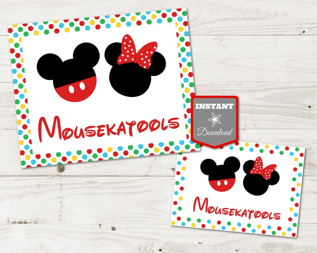 INSTANT DOWNLOAD Printable Girl and Boy Mouse Clubhouse 5x7 and 8x10 ...