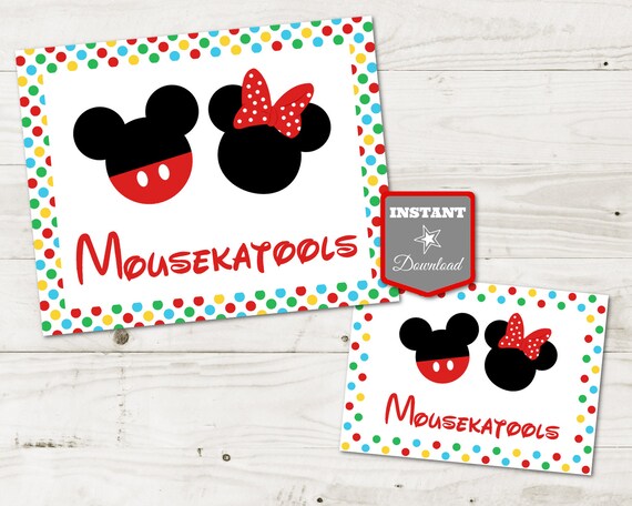 INSTANT DOWNLOAD Printable Girl and Boy Mouse Clubhouse 5x7 and 8x10 ...