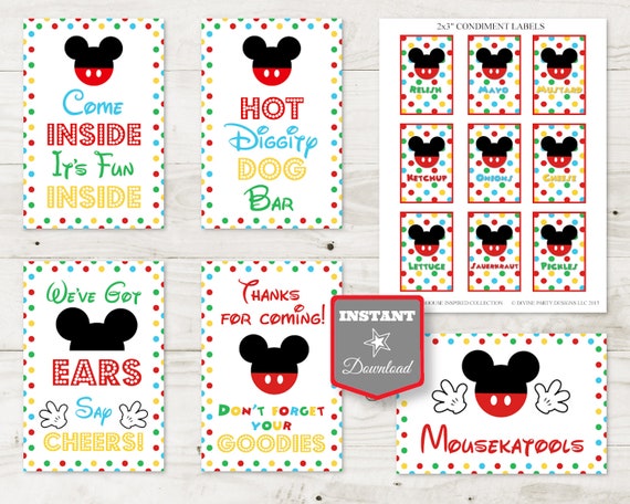 INSTANT DOWNLOAD Mouse Clubhouse Inspired 4x6 Party Sign Package/ Free ...