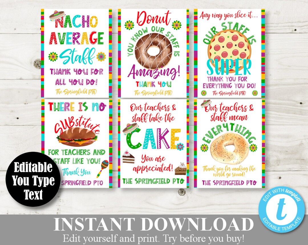 INSTANT DOWNLOAD Editable 8.5x11 Fiesta Mexican Teacher Appreciation ...
