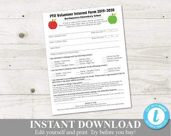 Teacher Request Form Template PTA PTSA PTO Printable File - Etsy