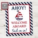 INSTANT DOWNLOAD Nautical Printable 8x10 Ahoy Welcome Aboard, Sail on ...