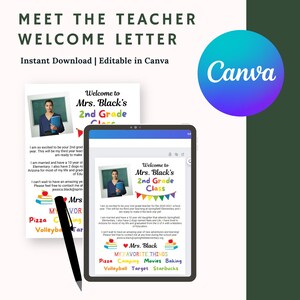 Meet the Teacher Letter, Instant Download, Editable Canva Template ...