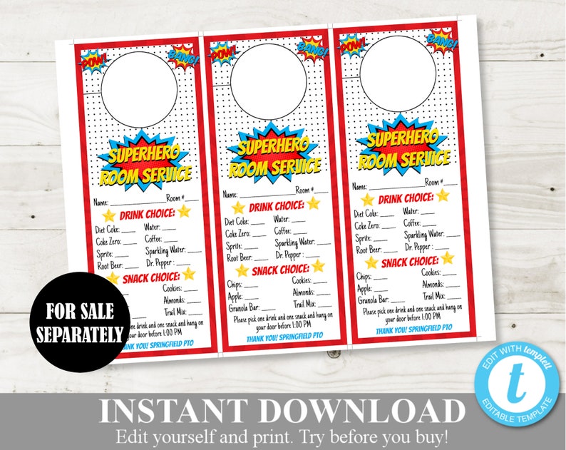 INSTANT DOWNLOAD Editable 8.5x11 Superhero Teacher Appreciation Week ...