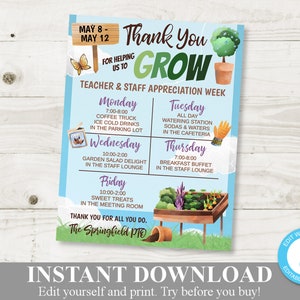 INSTANT DOWNLOAD Editable 8.5x11 Thank You Helping Us Grow Gardening ...