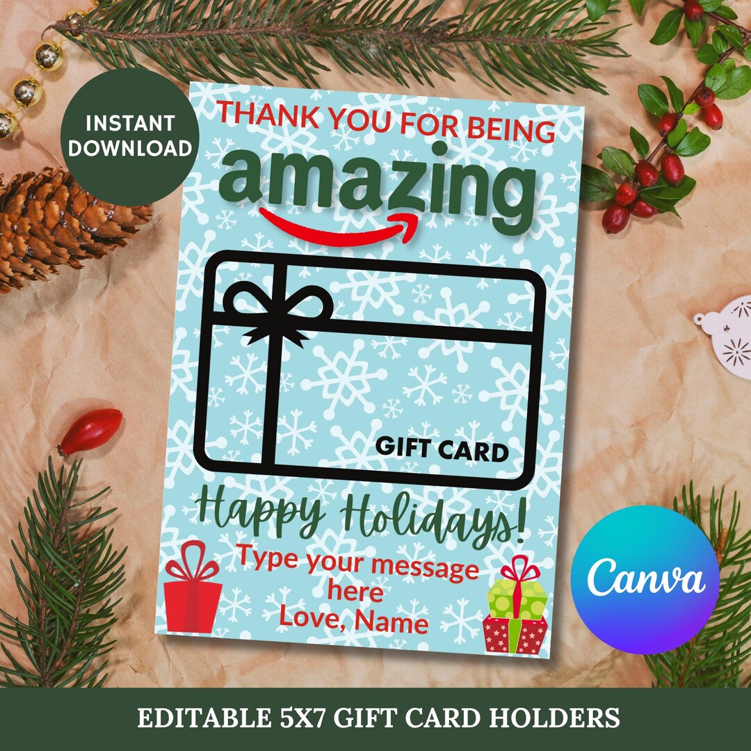 Printable Editable Christmas Holiday 5x7 Thanks for Being Amazing ...