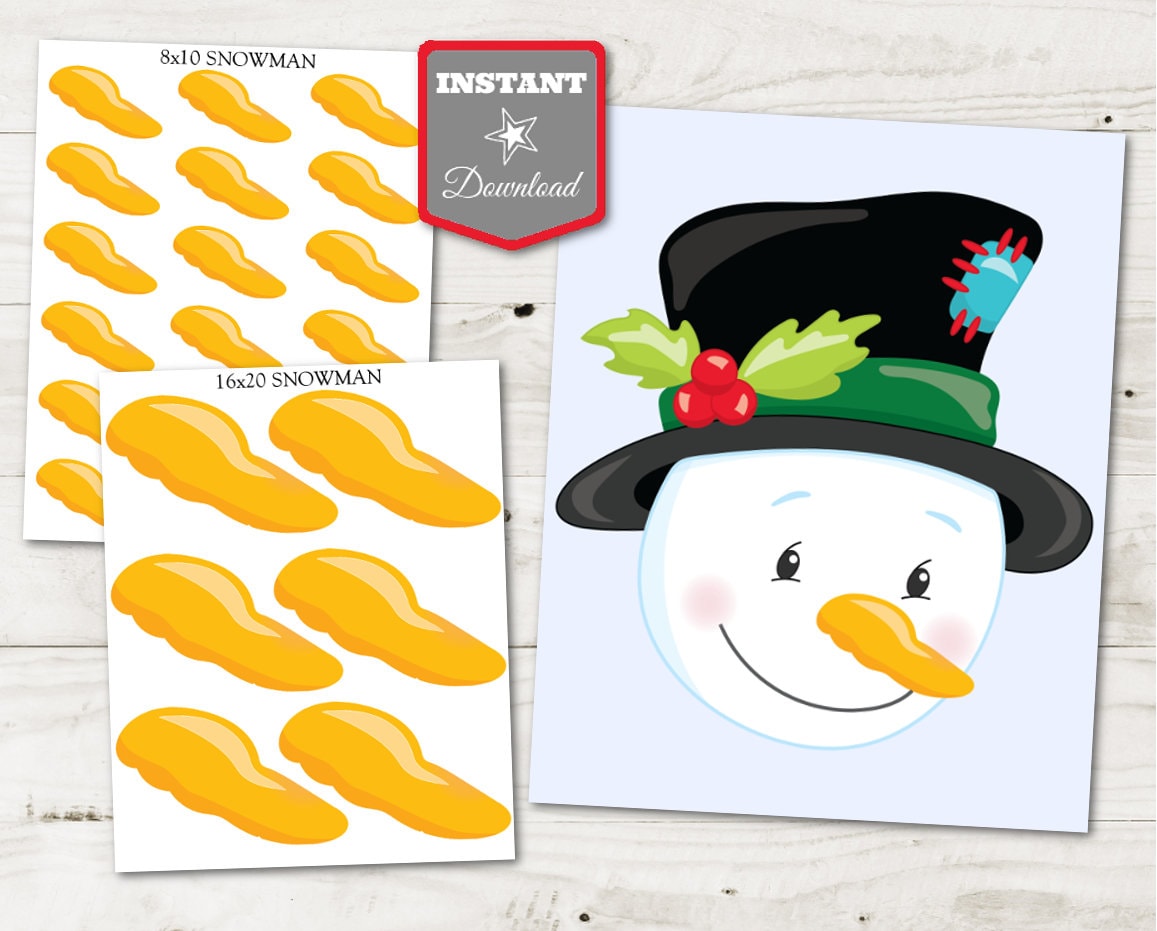 INSTANT DOWNLOAD Printable Christmas Party Pin the Nose on the | Etsy