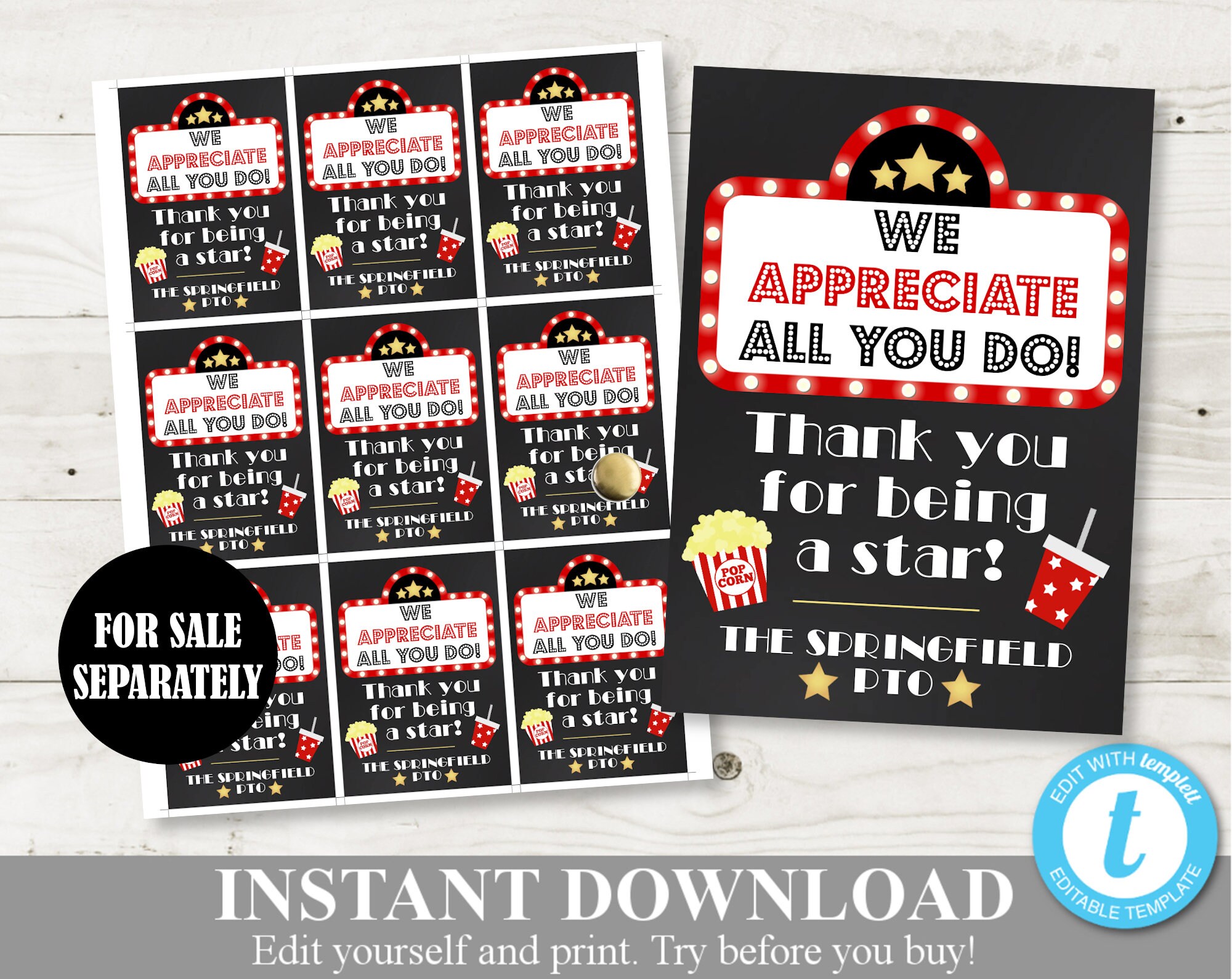 INSTANT DOWNLOAD Editable 5x7 and 8x10 Movie Themed Editable Sign ...