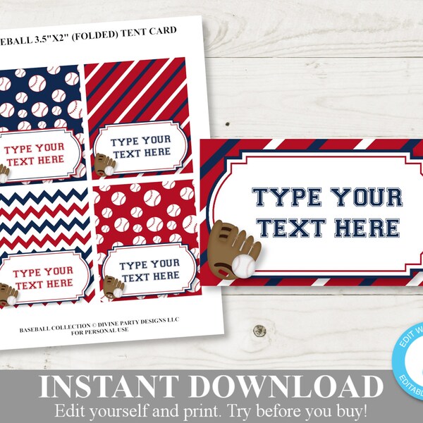 Baseball Place Cards - Etsy