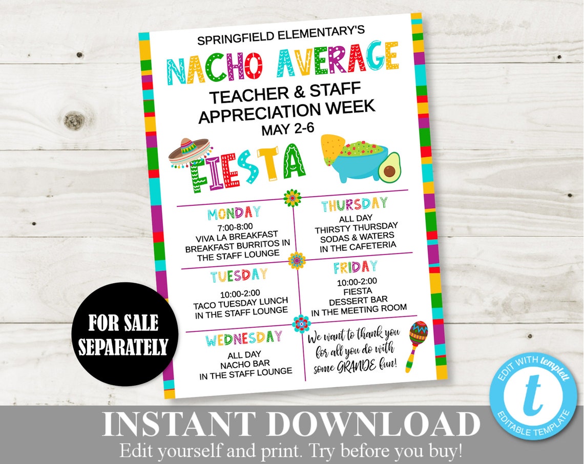 INSTANT DOWNLOAD Editable 2.5"x3.5" Taco Bout Appreciation Thank You ...