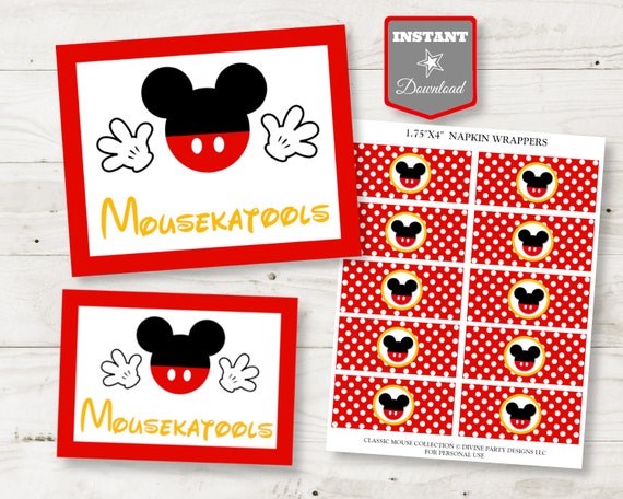 INSTANT DOWNLOAD Mouse 5x7 or 8x10 Mousekatools Party Sign / | Etsy