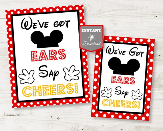 INSTANT DOWNLOAD Printable Mouse We've Got Ears, Say Cheers 5x7 or 8x10 ...