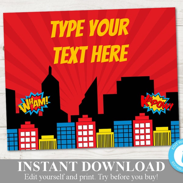 Superhero Sign - Etsy