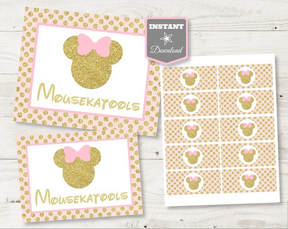 INSTANT DOWNLOAD Printable Glitter Mouse Napkin Wrappers and ...