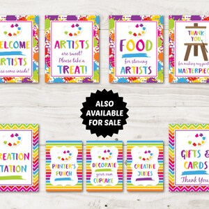 INSTANT DOWNLOAD Printable Art 8x10 Welcome Artists Party Sign ...