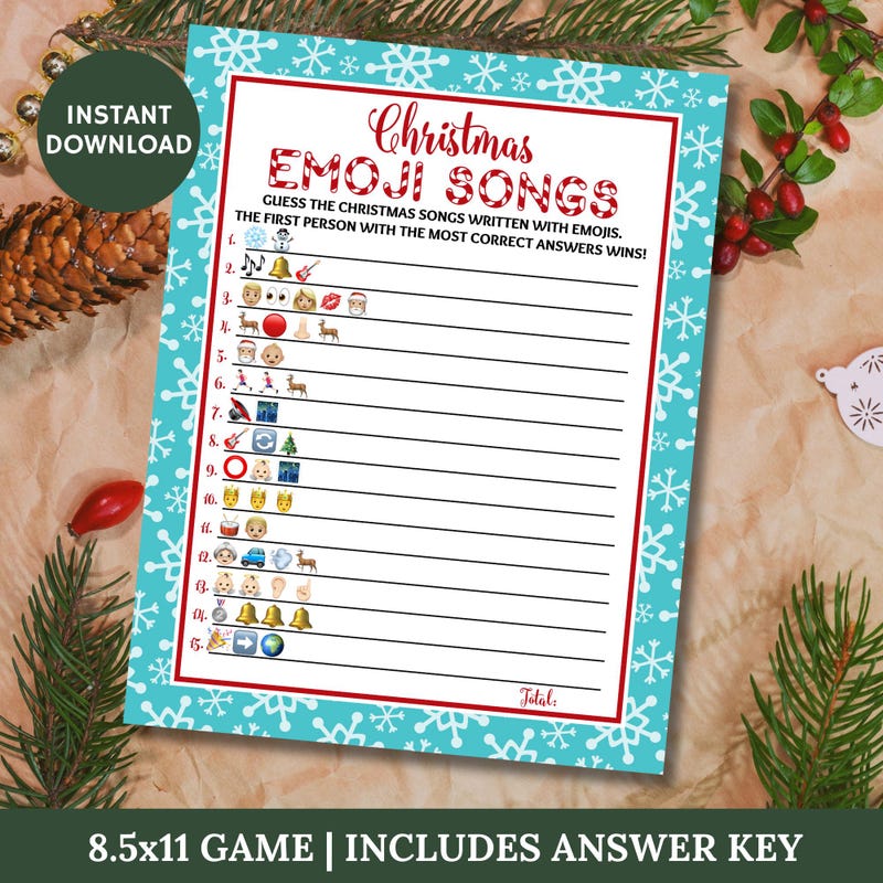 Christmas Song Emoji Game With Answer Key - Etsy