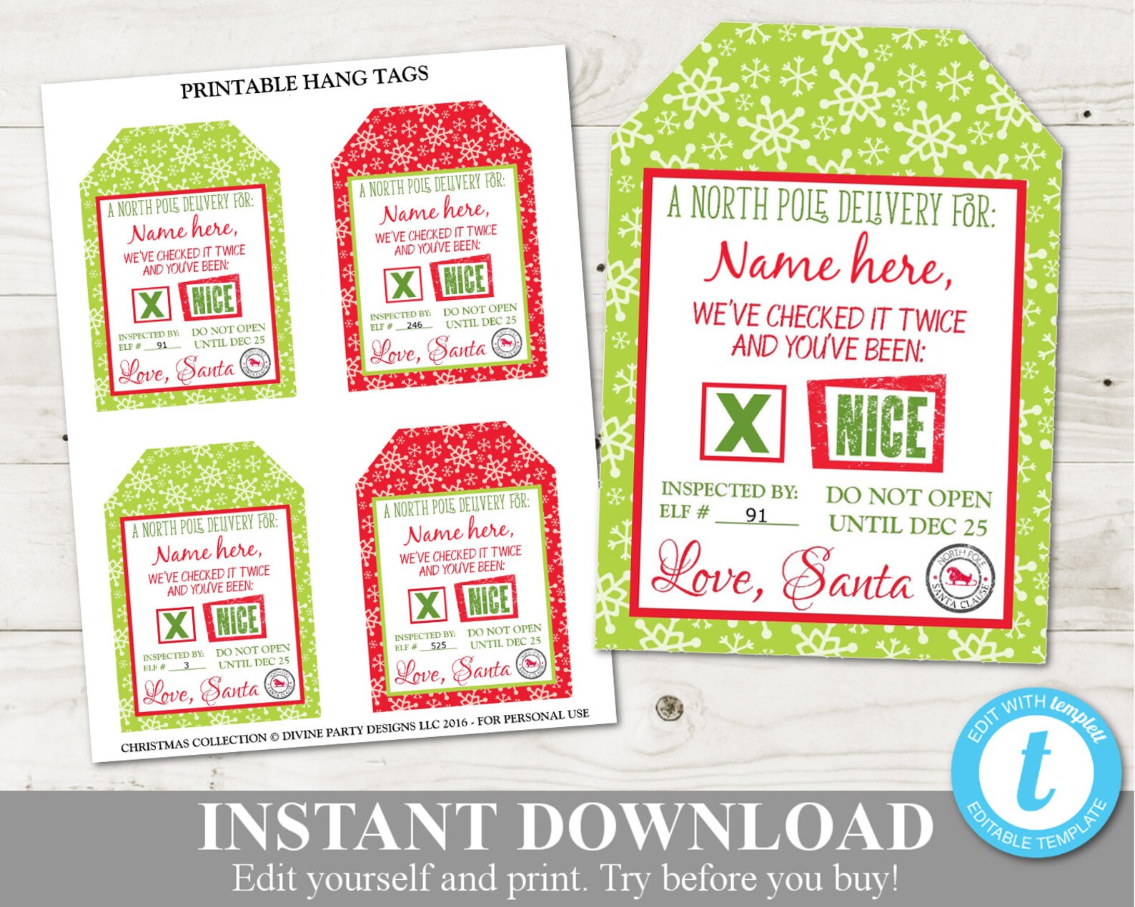 INSTANT DOWNLOAD Printable Santa Claus Package / Santa Letter | Etsy