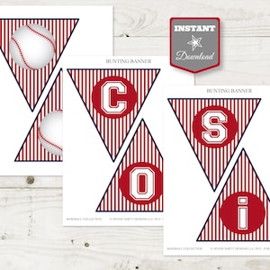 INSTANT DOWNLOAD Baseball Concessions Bunting Banner / Printable DIY ...