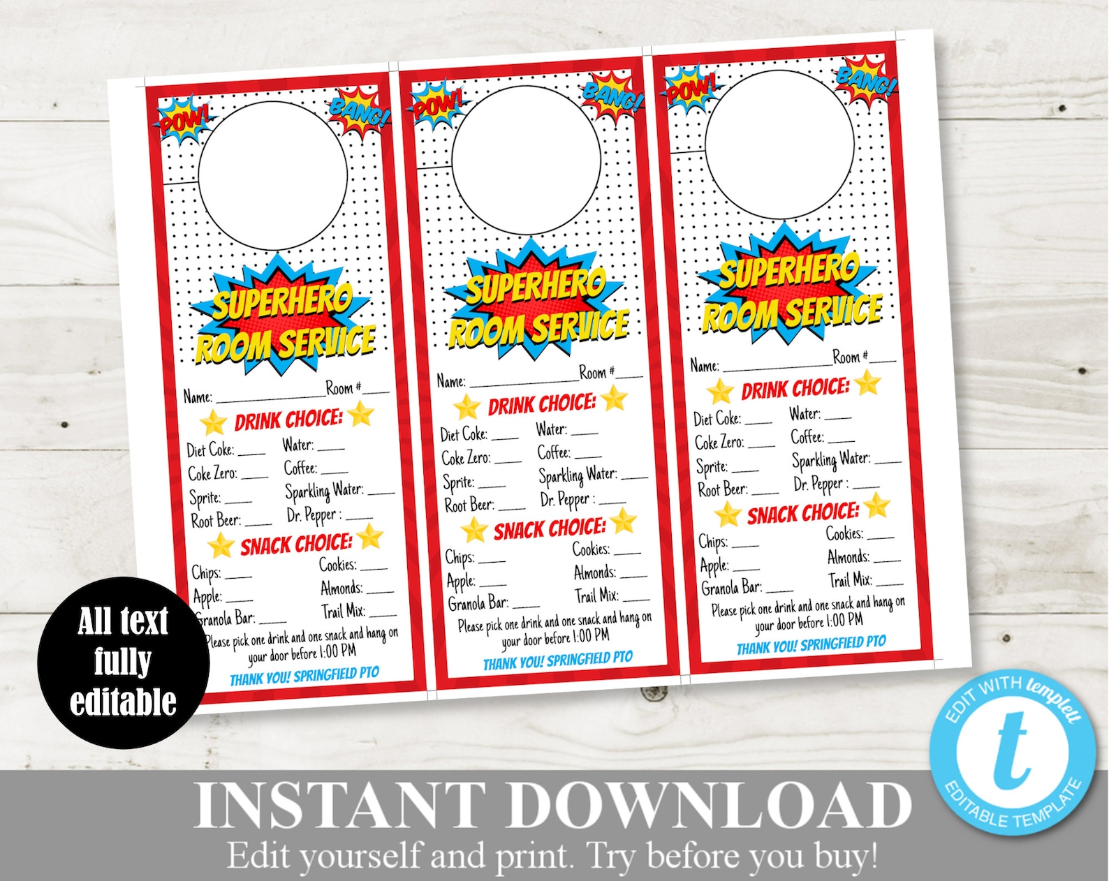 INSTANT DOWNLOAD Editable 8.5x11 Superhero Teacher Appreciation Week ...