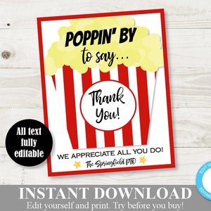 INSTANT DOWNLOAD Editable 8x10 Poppin by to Say Thank You Sign ...