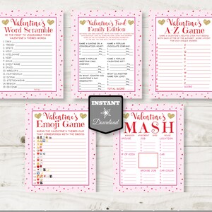 INSTANT DOWNLOAD Printable Valentine's 8.5x11 Game Package / Valentines ...
