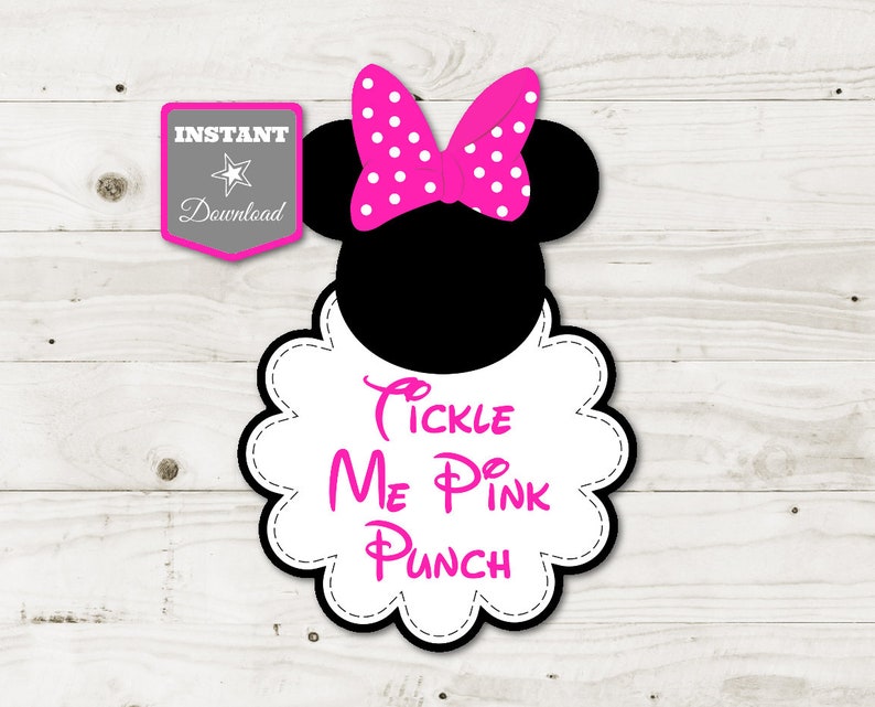INSTANT DOWNLOAD Printable Hot Pink Mouse 10" T Tickle Me Pink Punch ...