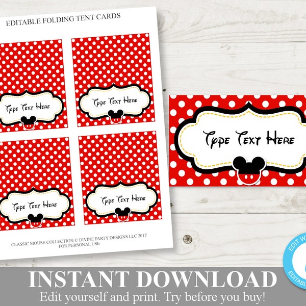 Mickey Place Cards - Etsy