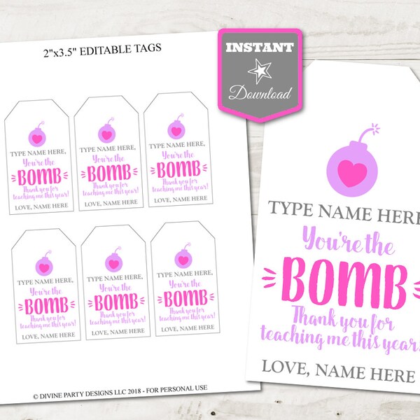 Bath Bomb Tag - Etsy