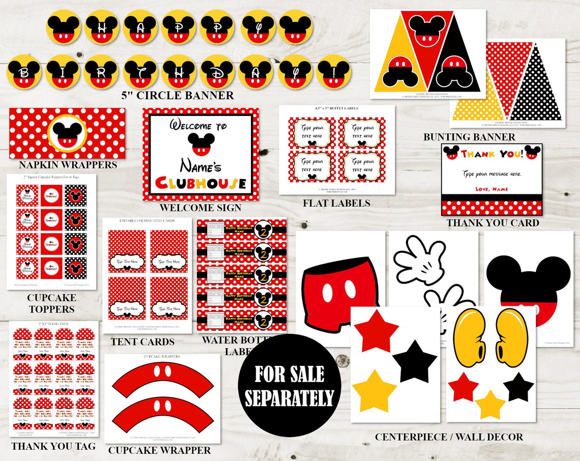 INSTANT DOWNLOAD Printable Classic Mouse Hanging Welcome Door Sign ...